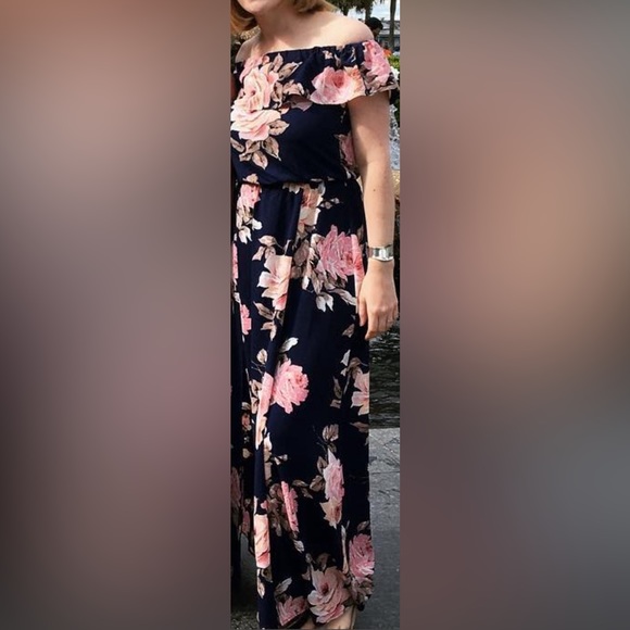 Dresses | Off The Shoulder Flowy Floral Maxi | Poshmark